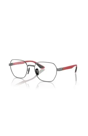 Ray-ban 54mm Irregular Eyeglasses - Silver/red