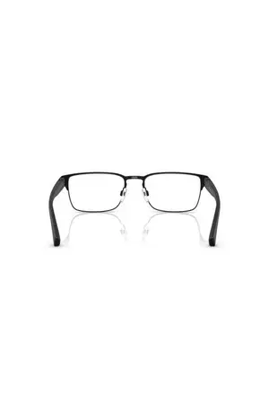 Emporio Armani 55mm Square Full Rim Metal Eyeglasses - Black