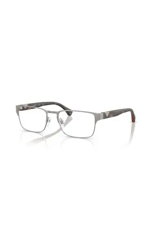 Emporio Armani 55mm Square Full Rim Metal Eyeglasses - Grey