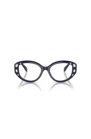 SWAROVSKI 52mm Irregular Eyeglasses - Blue