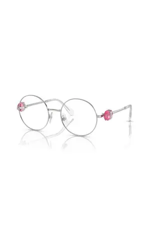 SWAROVSKI 53mm Round Optical Glasses Silver