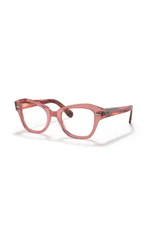 Ray-ban 48mm Irregular Eyeglasses - Pink