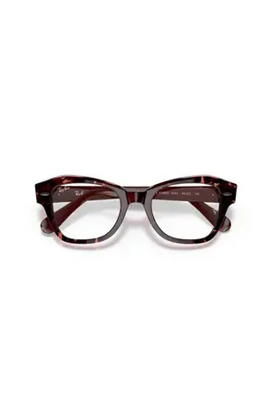 Ray-ban 48mm Irregular Eyeglasses - Red