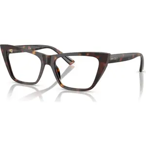 JIMMY CHOO 52mm Cat Eye Optical Glasses - Tortoise