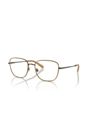 Brooks Brothers 56mm Square Full Rim Eyeglasses - Gold