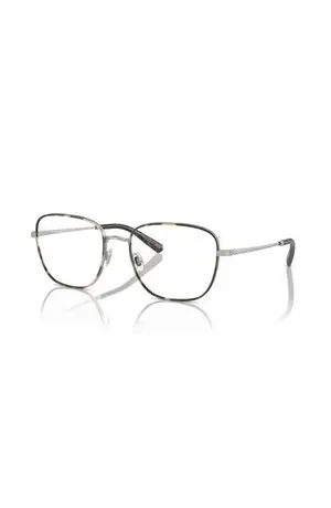 Brooks Brothers 56mm Square Full Rim Eyeglasses - Silver