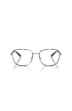 Brooks Brothers 56mm Square Full Rim Eyeglasses - Silver