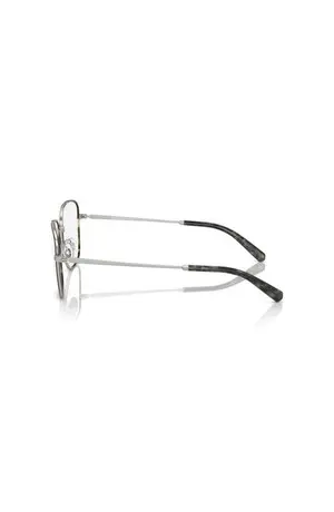 Brooks Brothers 56mm Square Full Rim Eyeglasses - Silver