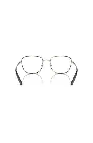 Brooks Brothers 56mm Square Full Rim Eyeglasses - Silver