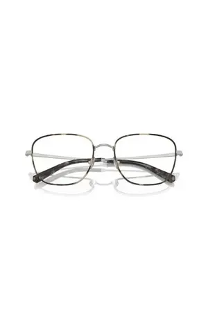 Brooks Brothers 56mm Square Full Rim Eyeglasses - Silver