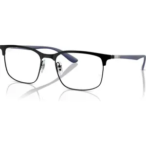 Ray-ban 55mm Square Full Rim Eyeglasses - Black