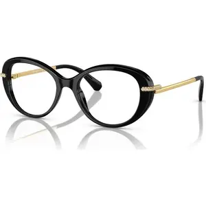 SWAROVSKI 50mm Oval Eyeglasses - Black