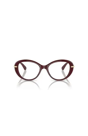 SWAROVSKI 50mm Oval Eyeglasses - Red