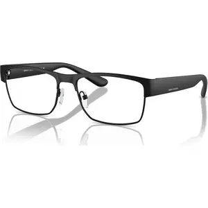 Armani Exchange Rectangle Full Rim Eyeglasses - Black