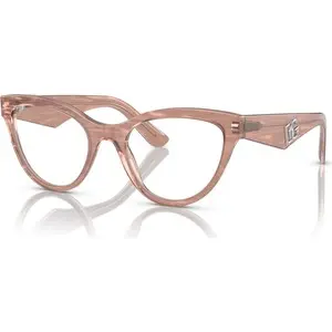 Dolce & Gabbana 50mm Butterfly Eyeglasses - Brown