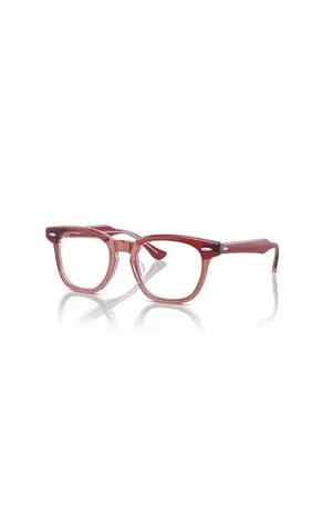Ray-ban 43mm Square Eyeglasses Red