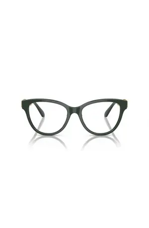 SWAROVSKI 52mm Round Full Rim Eyeglasses - Green
