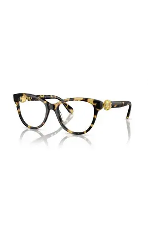 SWAROVSKI 52mm Round Full Rim Eyeglasses - Tortoise