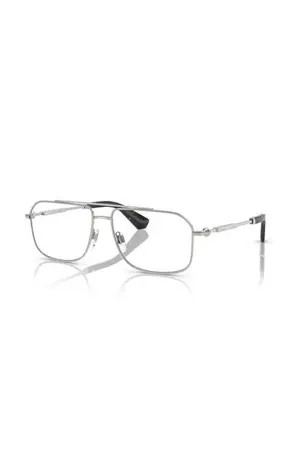 Burberry Burberry 56mm Rectangle Eyeglasses Silver