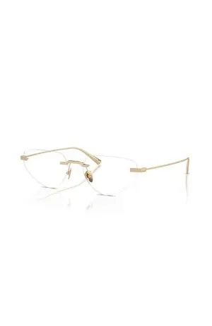 FERRARI 55mm Irregular Rimless Eyeglasses - Gold