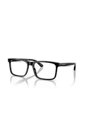 Emporio Armani 56mm Rectangle Optical Glasses - Black