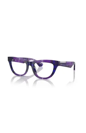 Burberry 50mm Rectangle Full Rim Optical Glasses - Violet