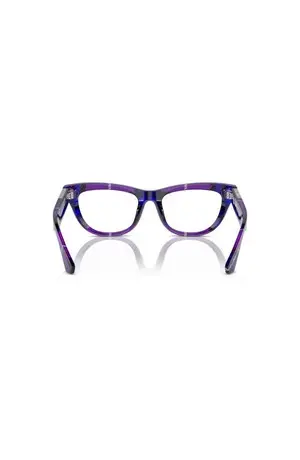 Burberry 50mm Rectangle Full Rim Optical Glasses - Violet