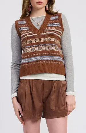 JACQUIE THE LABEL Fair Isle Sweater Vest