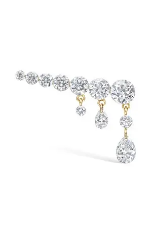 MARIA TASH Diamond Crescendo Single Bar Stud Earring - Yellow Gold