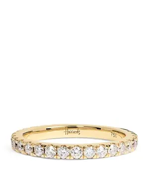 Harrods Yellow And Diamond Eternity Ring - Gold