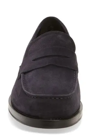 BOSS Suede Penny Loafer - Navy