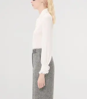 Valentino Garavani Silk Frilled Shirt - Ivory
