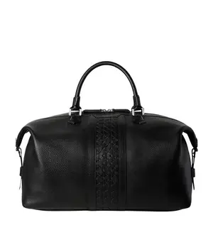 SERAPIAN Leather Holdall - Black