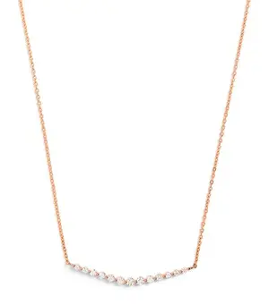 Harrods Diamond Graduating Pendant Necklace - Rose Gold