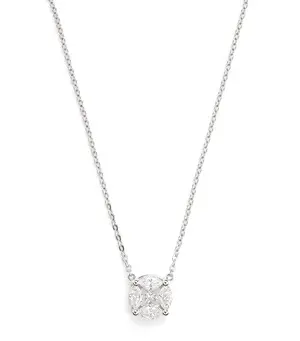 Harrods Round Illusion Diamond Necklace - White