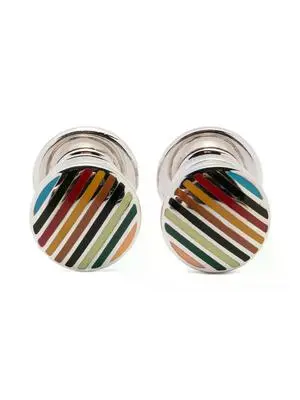 Paul Smith Striped Cufflinks - Silver