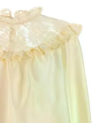 Zimmermann Lace Ruffled Silk Blouse