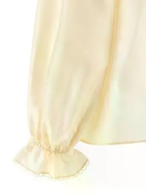 Zimmermann Lace Ruffled Silk Blouse