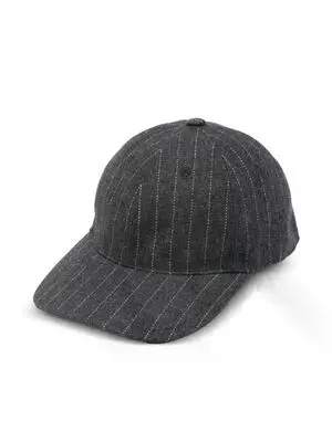 Isabel Benenato Pinstripe Cap - Grey