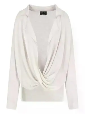 Giorgio Armani Draped Collared Top