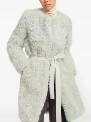 YVES SALOMON Shearling Belted Coat