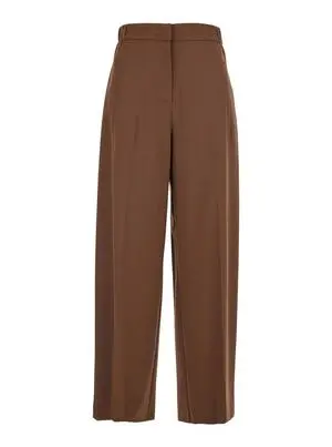 MERCI Trousers With Semi-Elastic Waist And Side Pockets - Brown