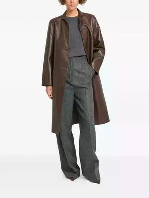 YVES SALOMON Panelled Leather Coat