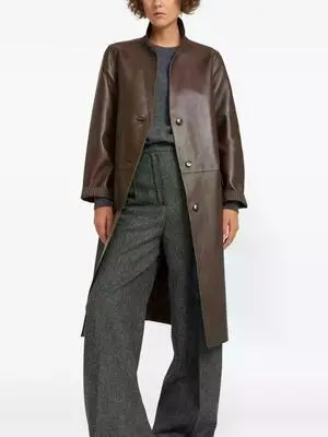 YVES SALOMON Panelled Leather Coat