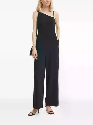 Sisley Asymmetric-neck Jumpsuit - Black