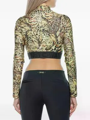 Just Cavalli Cropped High Neck Long Sleeve T-shirt