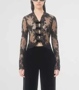 Valentino Garavani Lace Shirt With Bow Detail