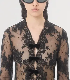 Valentino Garavani Lace Shirt With Bow Detail