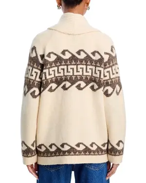 Aqua Wave Fair Isle Open Cardigan