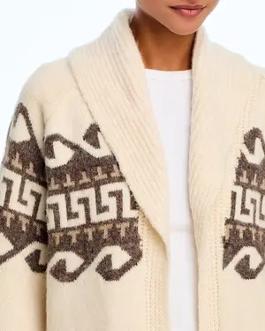 Aqua Wave Fair Isle Open Cardigan